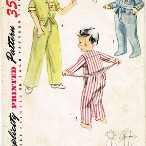1950s Vintage Simplicity Sewing Pattern 4130 Cute Toddlers Puppy ...