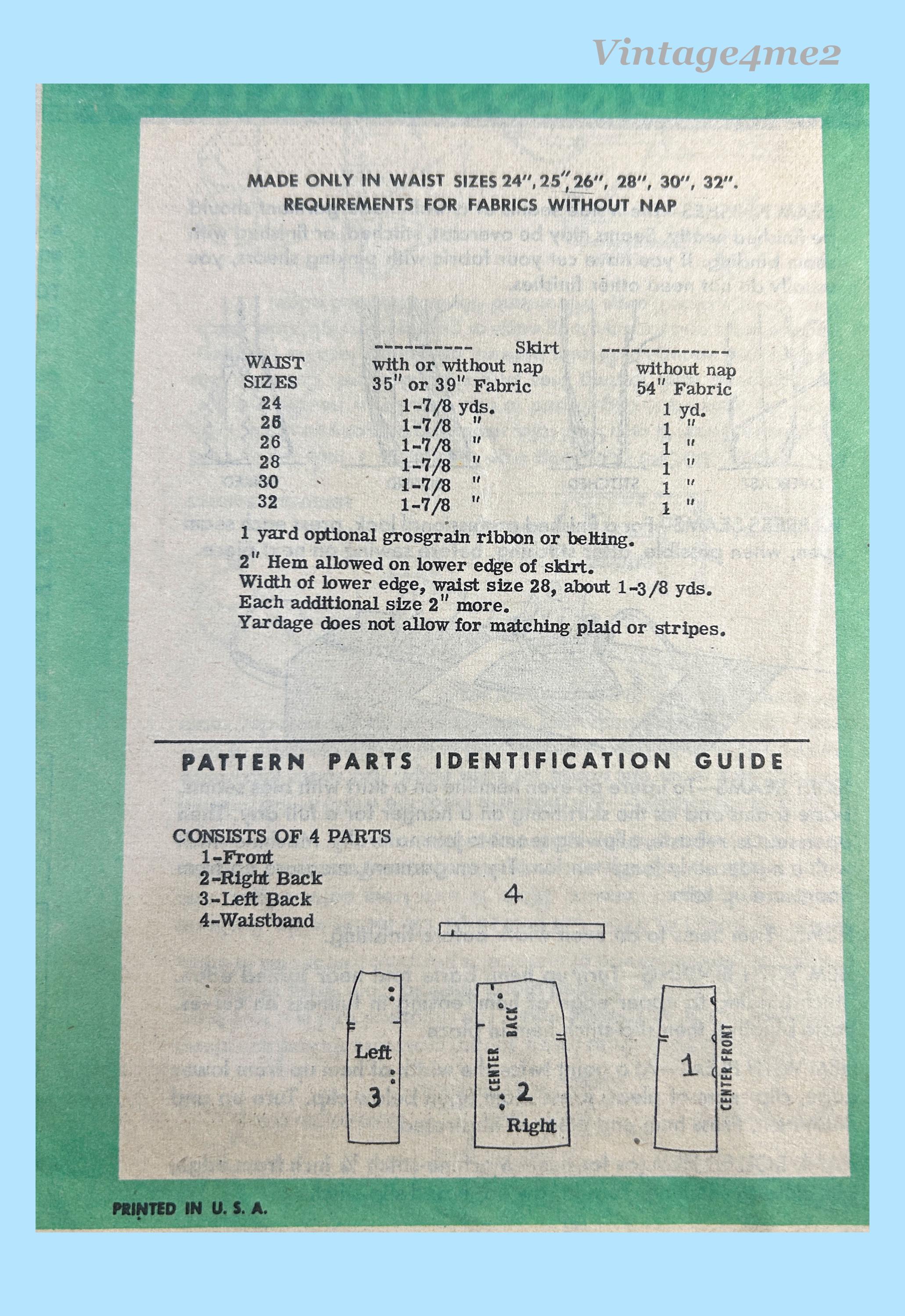 1950s Vintage Anne Adams Pattern 4686 Stylish Misses Wrap Around Skirt ...