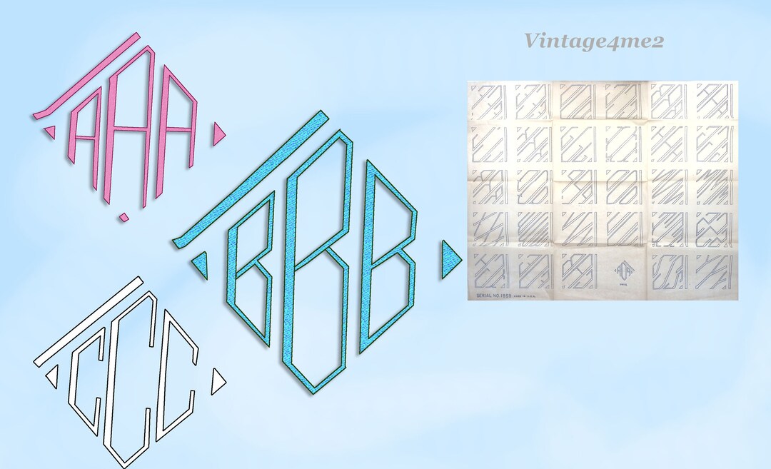 1930s Uncut Betty Burton Vintage Monogram Letters Embroidery Transfer ...
