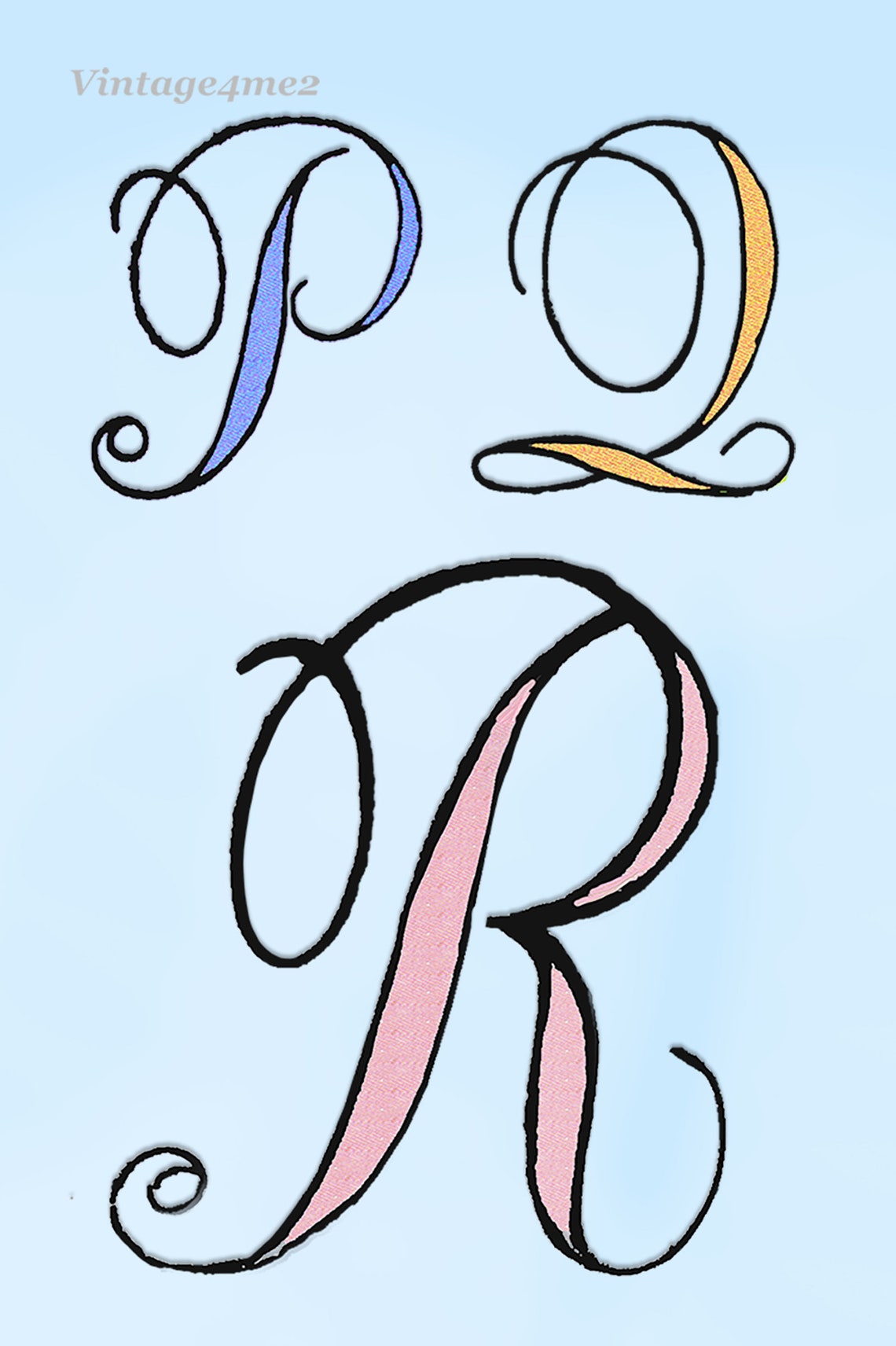 1930s Uncut Betty Burton Vintage Monogram Letters Embroidery Transfer ...