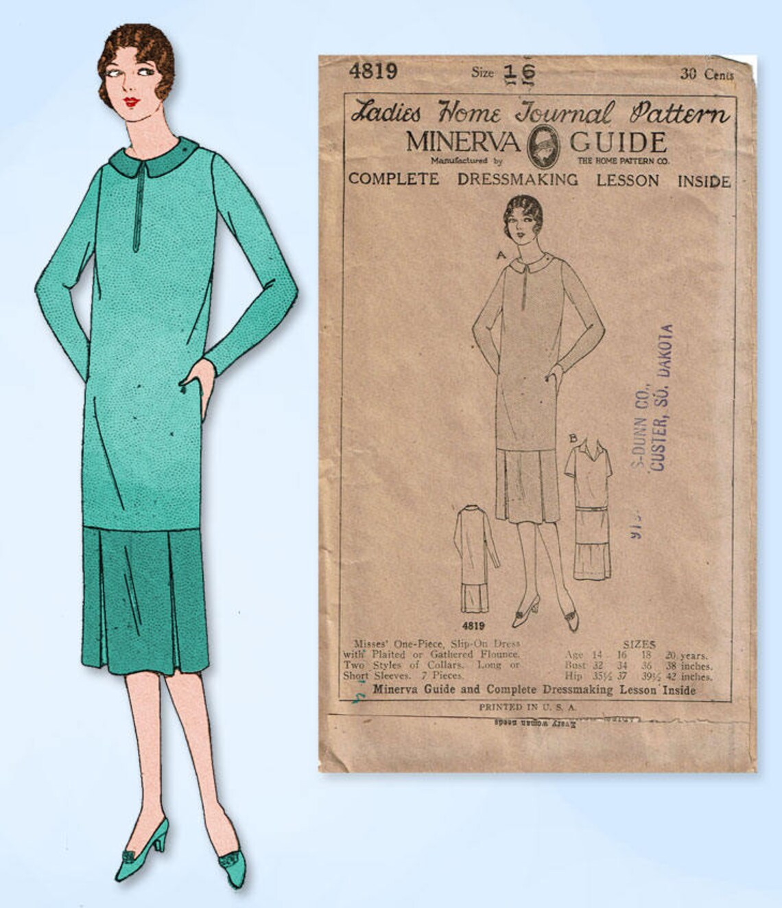 1920s VTG Ladies Home Journal Sewing Pattern 4819 Uncut Misses - Etsy