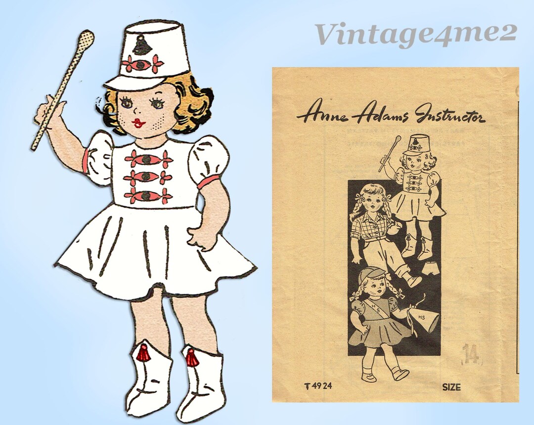 Anne Adams 14 Inch Doll Clothes Sewing Pattern T-4924 - Etsy