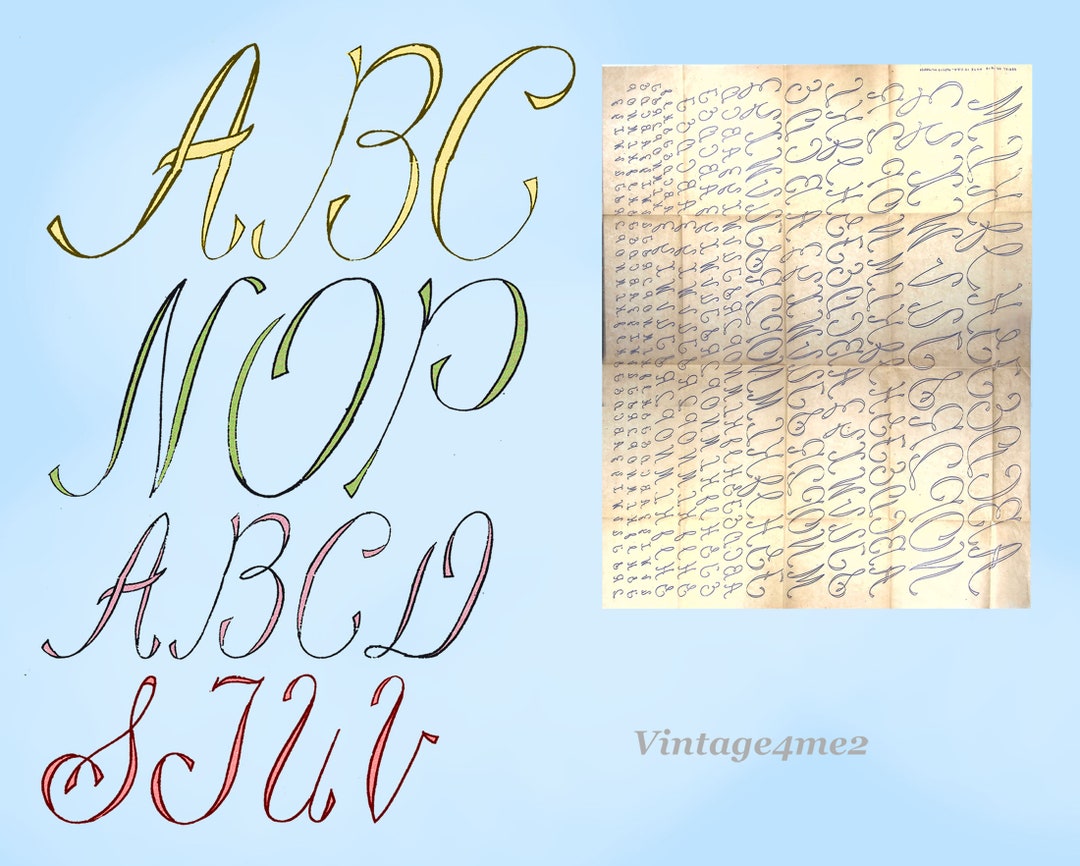 1930s Uncut Betty Burton Vintage Monogram Letters Embroidery Transfer ...