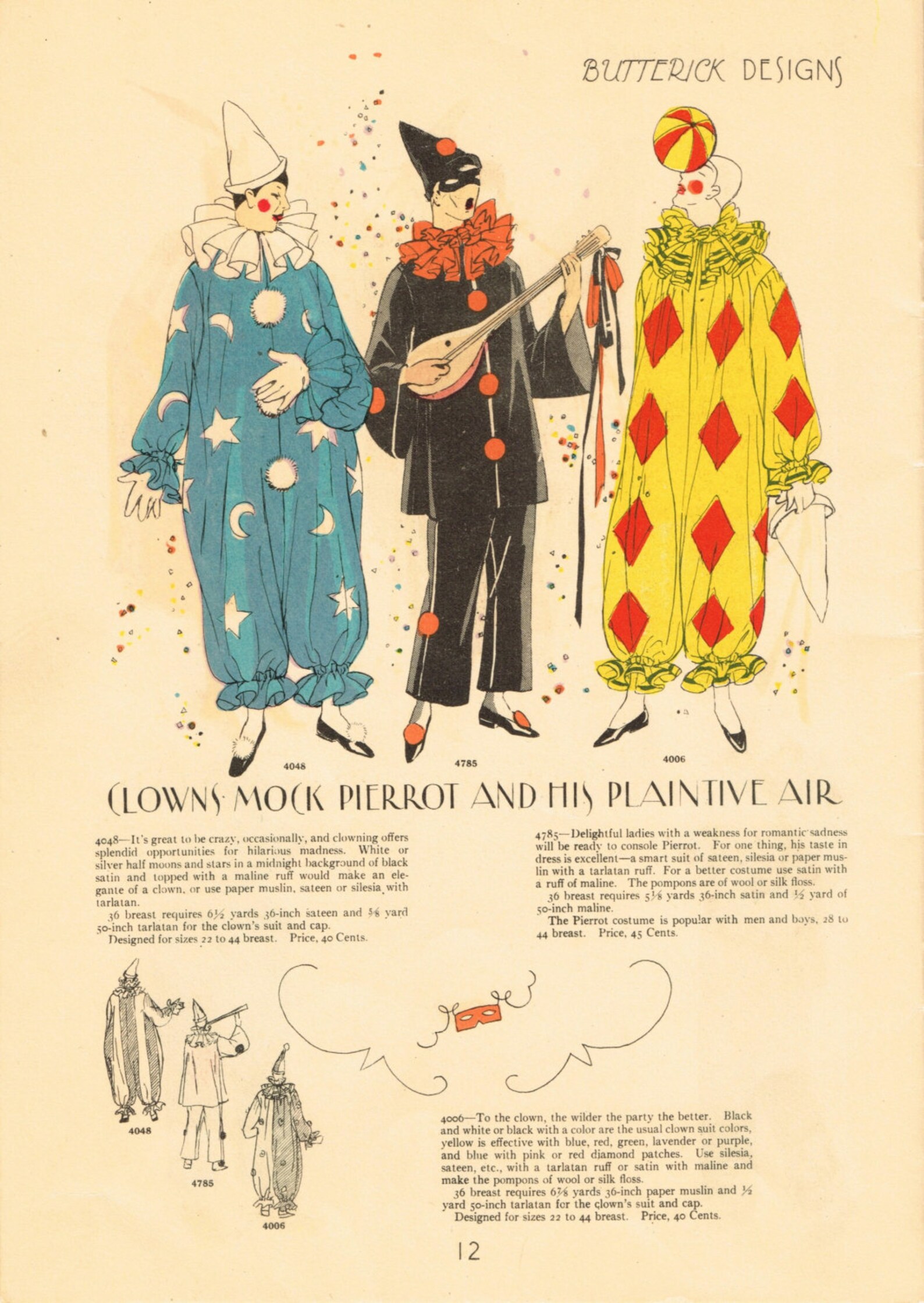 1920s Butterick Flapper Costume Pattern Catalog Fancy Dress Instant ...