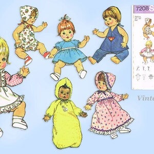 1970s Vintage Simplicity Sewing Pattern 7208 Uncut 15-16in Baby Doll ...