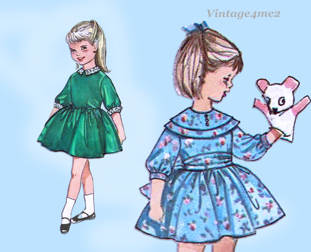 Simplicity 4244: 1960s Classic Toddler Girls Party Dress Sz4 Vintage ...