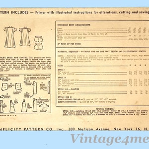 Simplicity 1095: 1940s Cute WWII Toddler Girls Dress Sz 2 Vintage ...