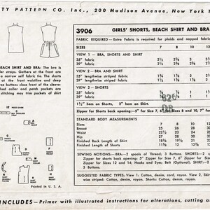 Simplicity 3906: 1950s Cute Little Girls Bra & Shorts Sz8 Vintage ...