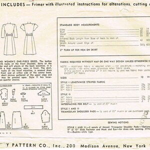 Simplicity 1552: 1940s Miises WWII Day Dress Sz 36 B Vintage Sewing ...