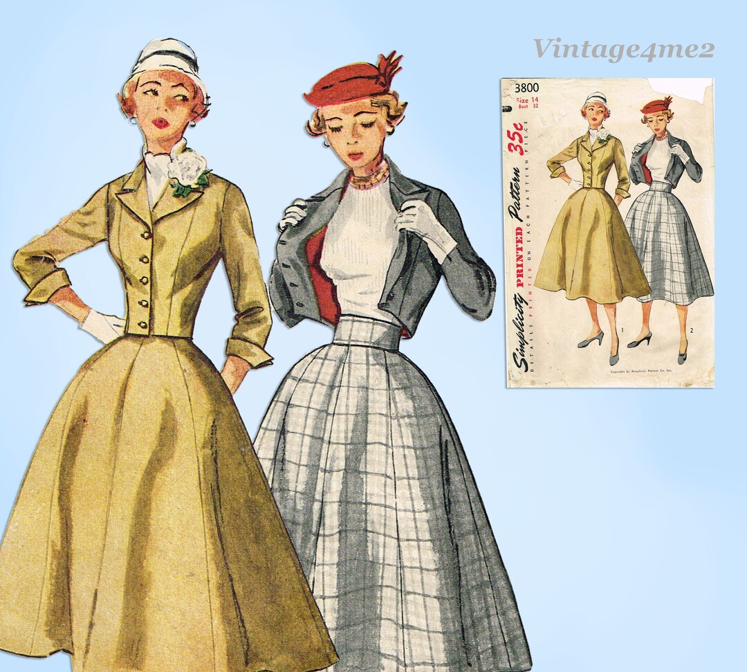 1950s Vintage Simplicity Sewing Pattern 3800 Uncut Misses Bolero Suit ...