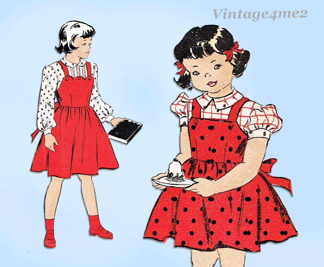 1950s Vintage New York Sewing Pattern 801 Uncut Little Girls Jumper ...