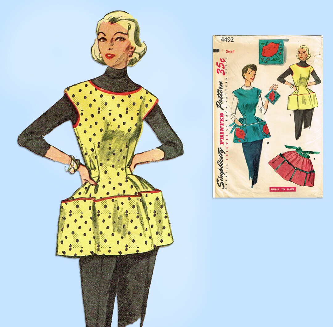 1950s Vintage Simplicity Sewing Pattern 4492 Easy FF Misses Cobbler ...