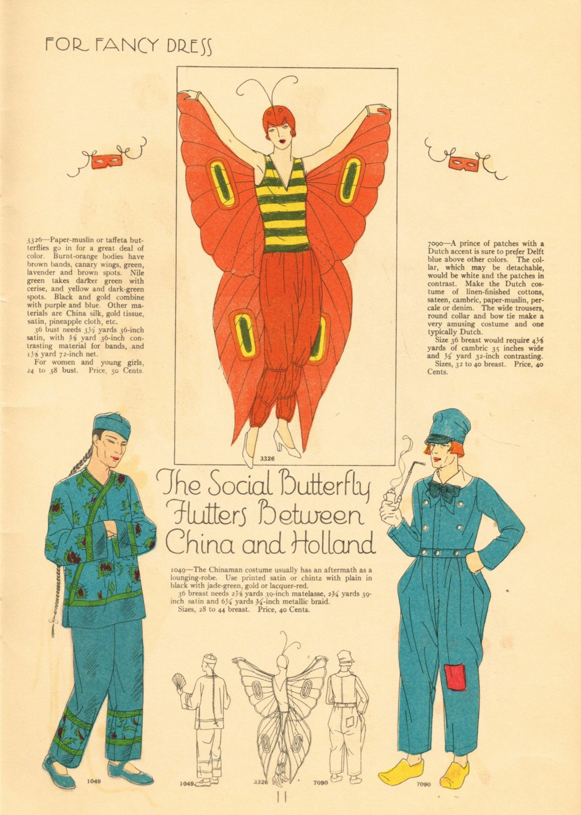 1920s Butterick Flapper Costume Pattern Catalog Fancy Dress Instant ...
