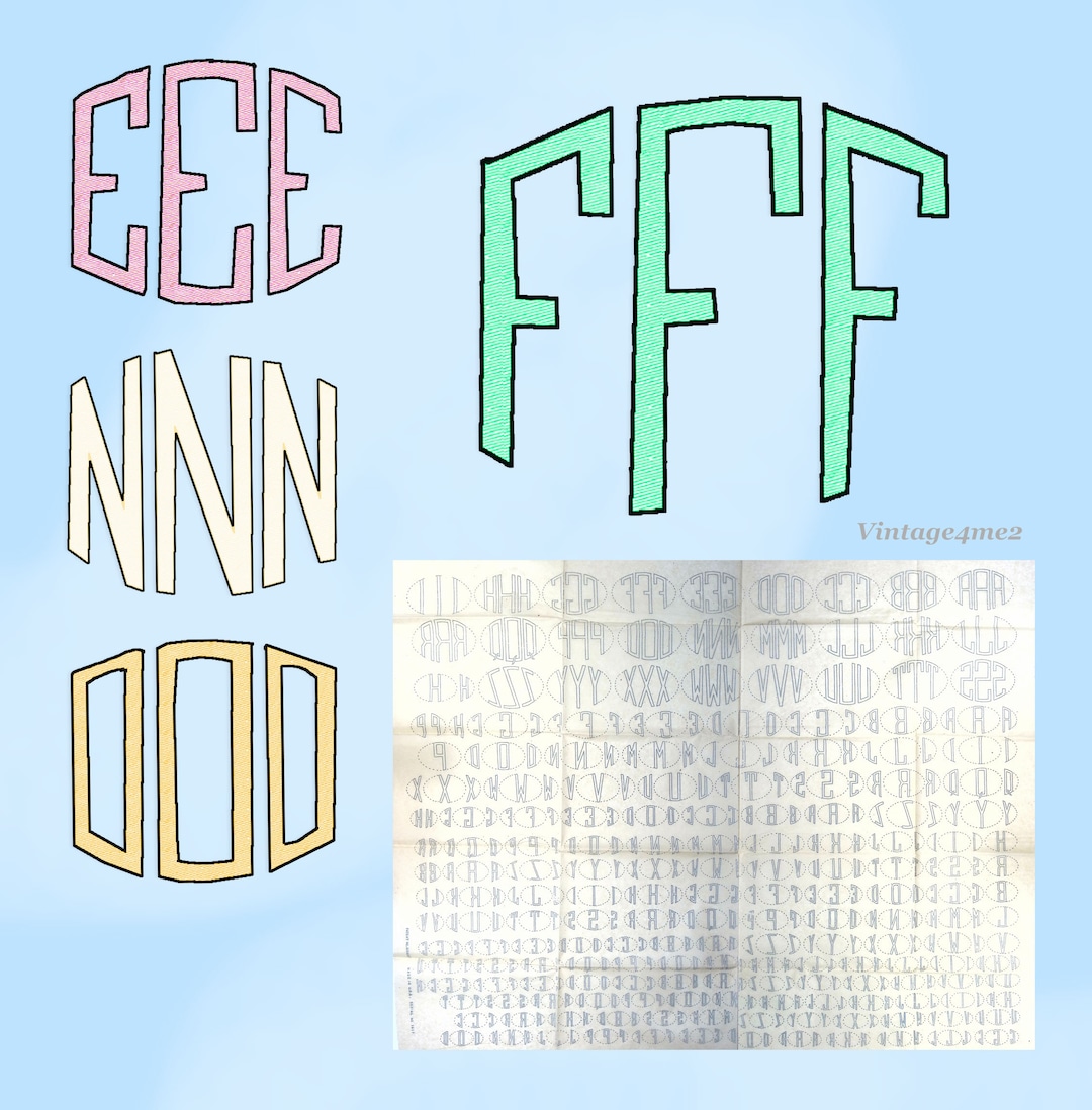 1930s Uncut Betty Burton Vintage Monogram Letters Embroidery Transfer ...