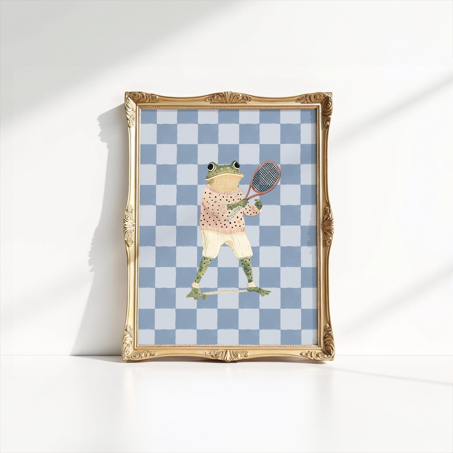 Vintage Frog Tennis Art Print: Preppy Nursery Decor (digital Download ...