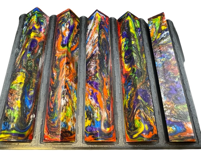 Pen Turning Blank, Alumilite Resin, Dark Rainbow - Etsy