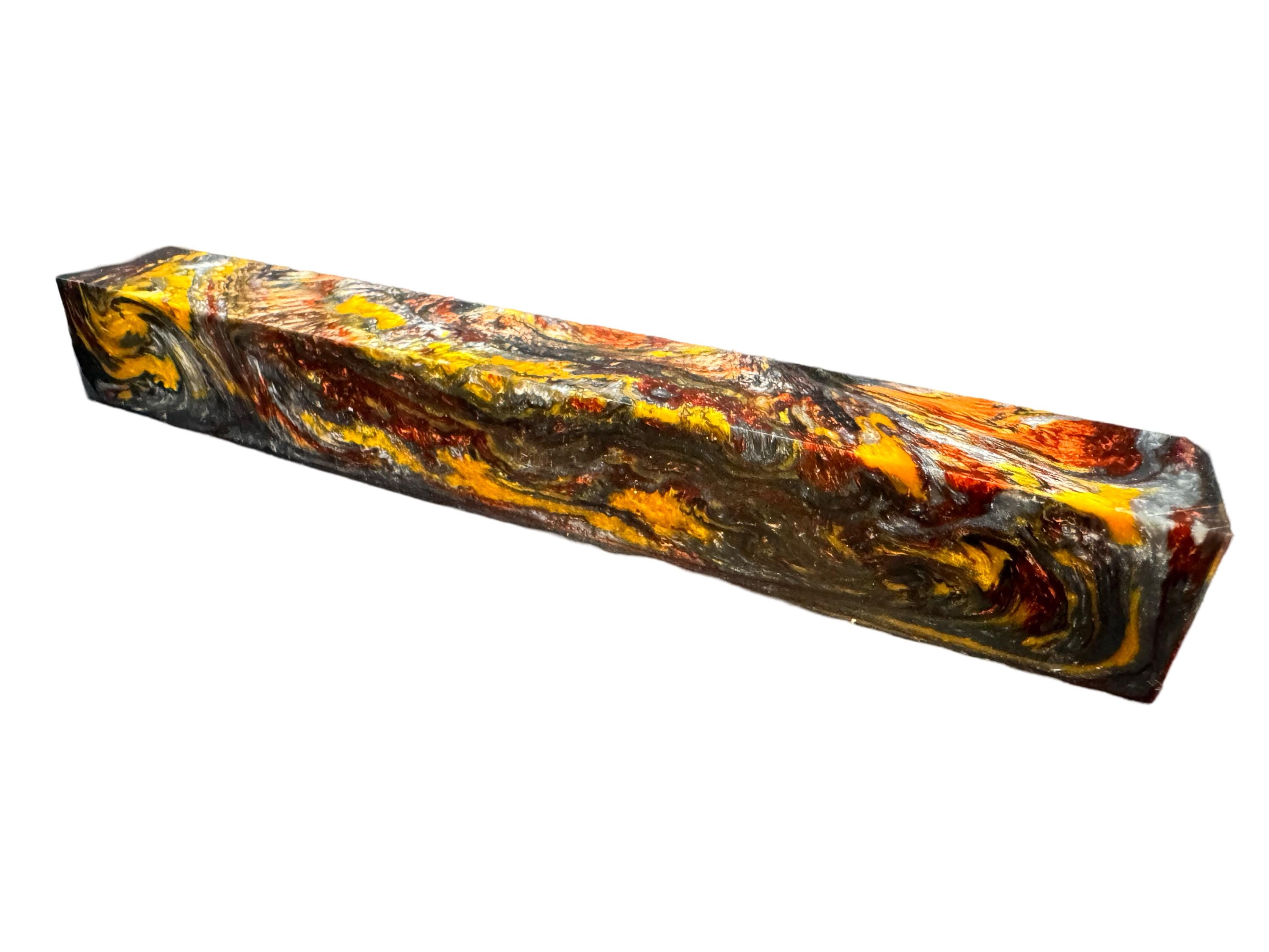 Pen Turning Blank, Alumilite Resin, Twisted Metal - Etsy