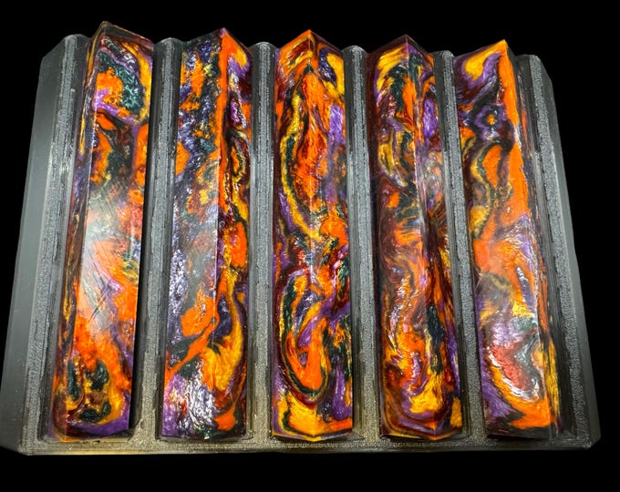 Pen Turning Blank, Alumilite Resin, Fall Garden - Etsy