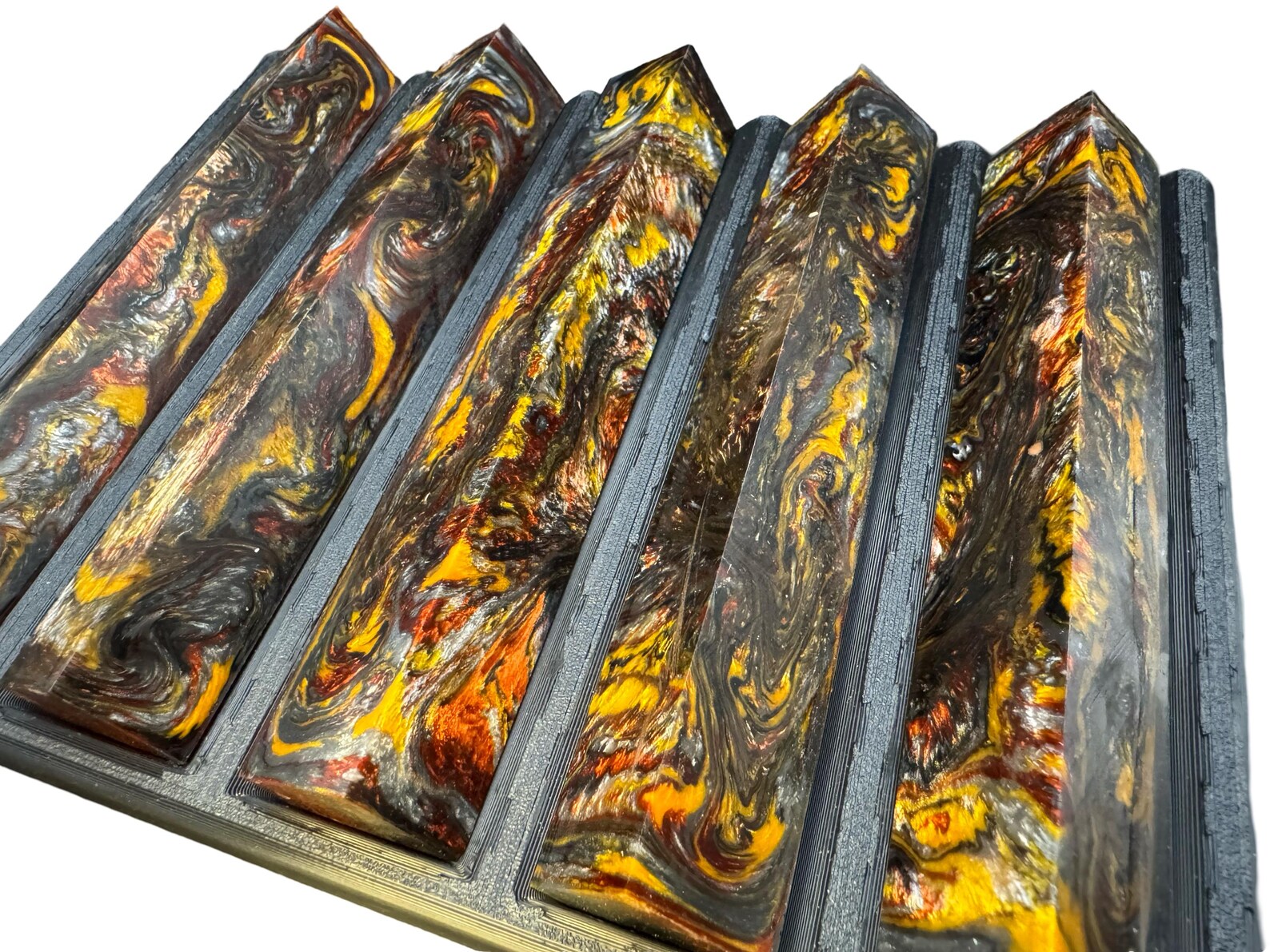 Pen Turning Blank, Alumilite Resin, Twisted Metal - Etsy