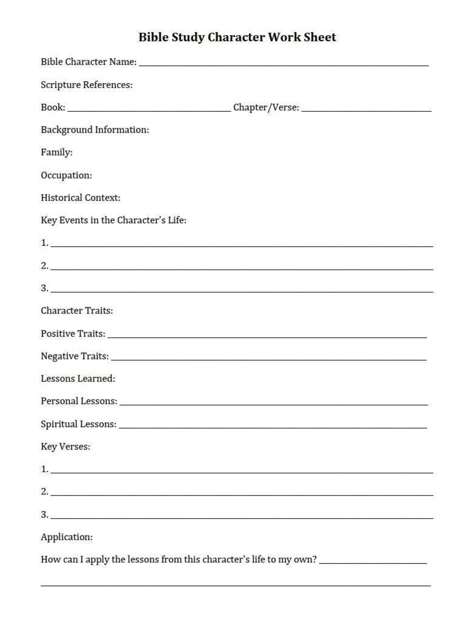 Bible Character Study Workbook: Explore Key Figures + Free 33 Lesser ...