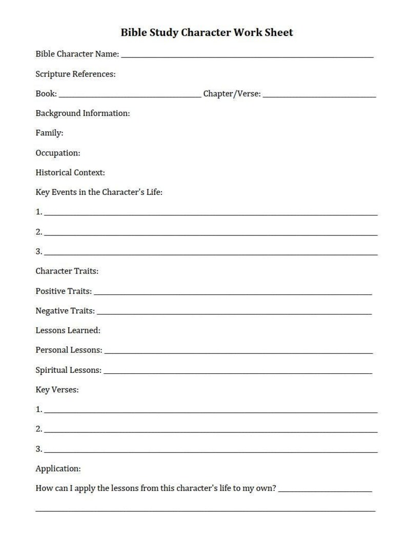 Bible Character Study Workbook: Explore Key Figures + Free 33 Lesser ...