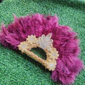 African Feather Fan, Brides Hand Fan, Traditional Wedding Brides Hand ...