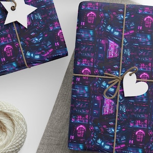 Cyberpunk Wrapping Paper, Cyberpunk Gift Wrap, Cyberpunk Pattern, Cyber ...