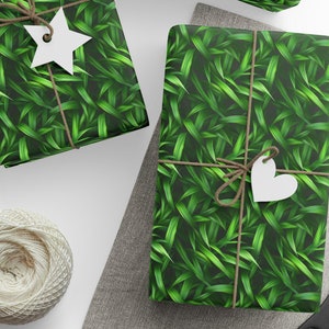 Green Grass Wrapping Paper, Grass Gift Wrap, Fresh Green Grass Pattern ...