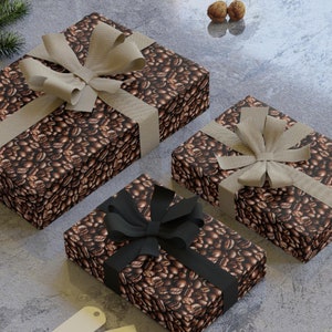 Coffee Beans Wrapping Paper, Coffee Bean Pattern Gift Wrap, Coffee Gift ...
