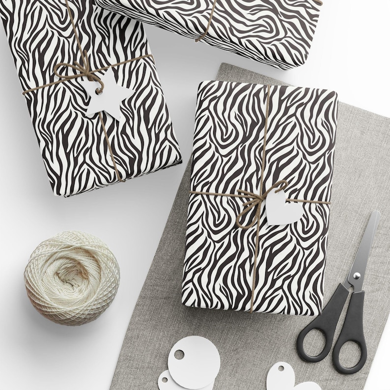 Zebra Wrapping Paper, Zebra Stripes Gift Wrap, Zebra Pattern, Unique ...