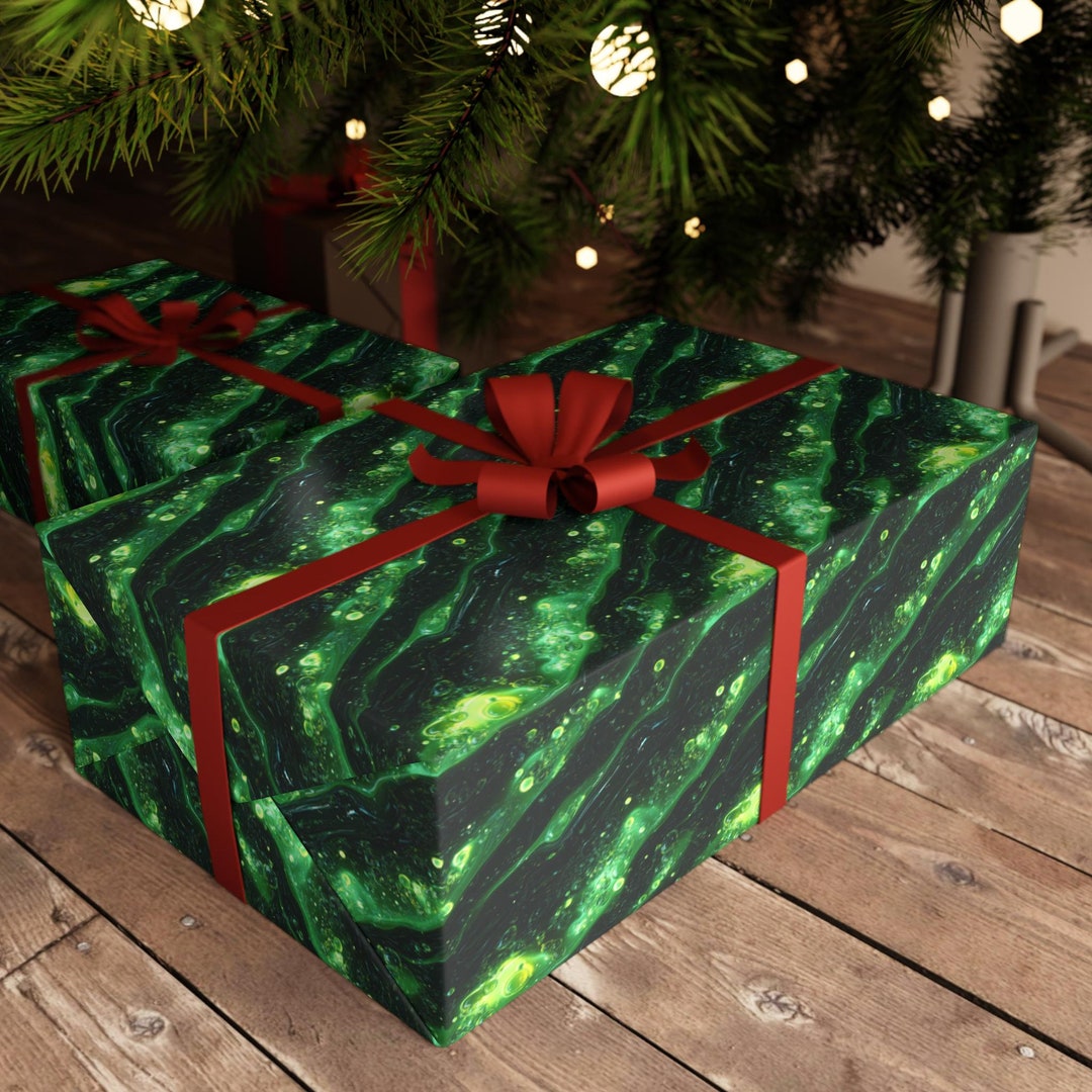 Green Slime Wrapping Paper, Slime Gift Wrap, Green Slime Pattern ...
