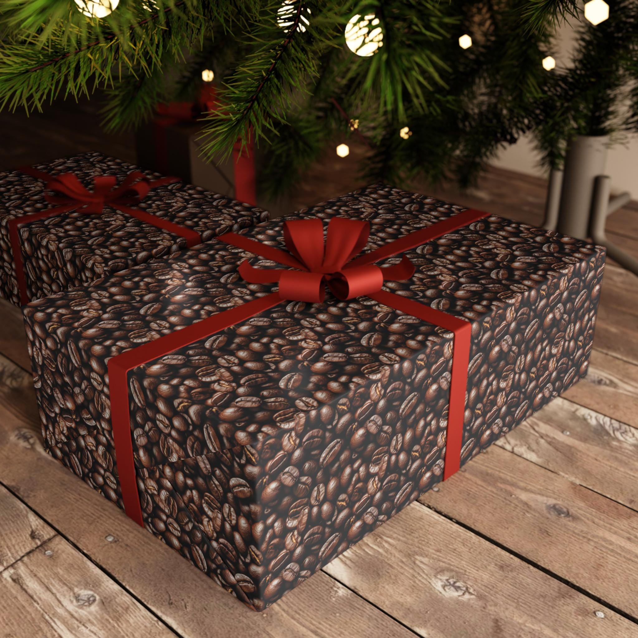 Coffee Beans Wrapping Paper, Coffee Bean Pattern Gift Wrap, Coffee Gift ...