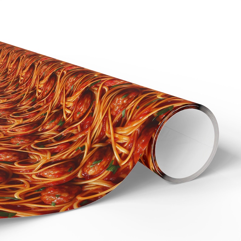 Spaghetti and Meatballs Wrapping Paper, Spaghetti Meatballs Gift Wrap ...