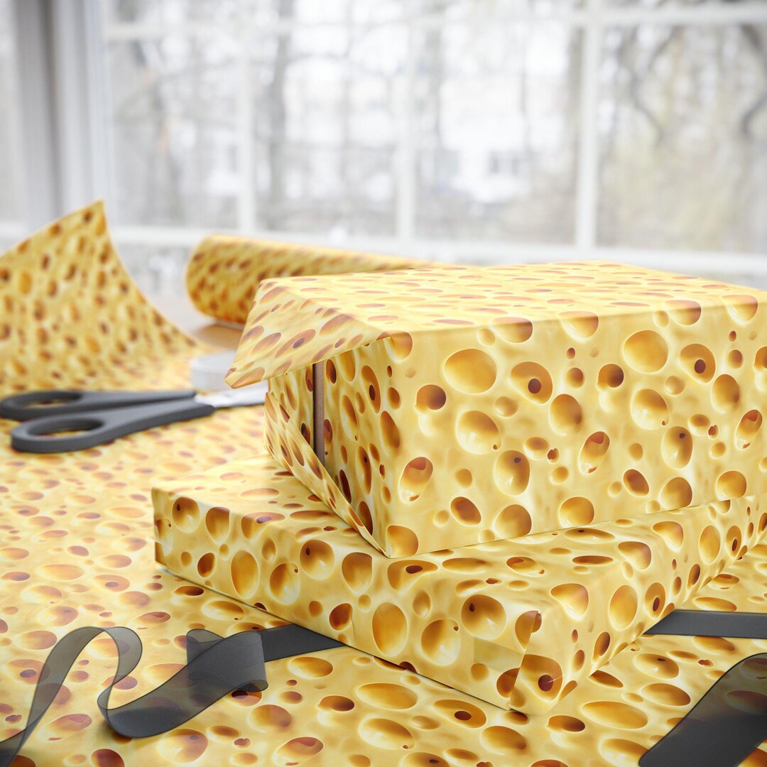 Swiss Cheese Wrapping Paper, Cheese Look Gift Wrap, Swiss Cheese ...