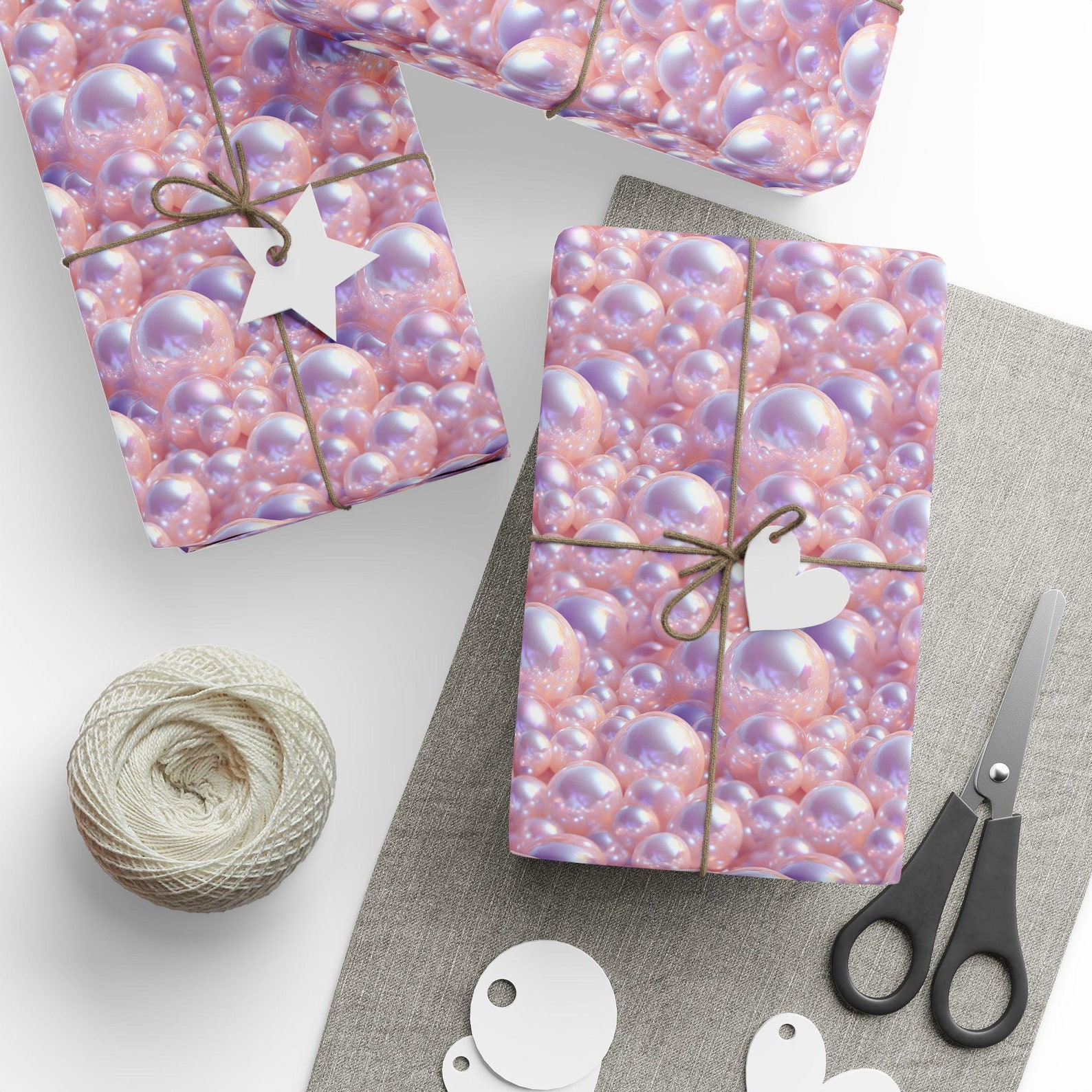 Pearl Wrapping Paper, Pearls Gift Wrap, Pearl Pattern, Unique Wrapping ...