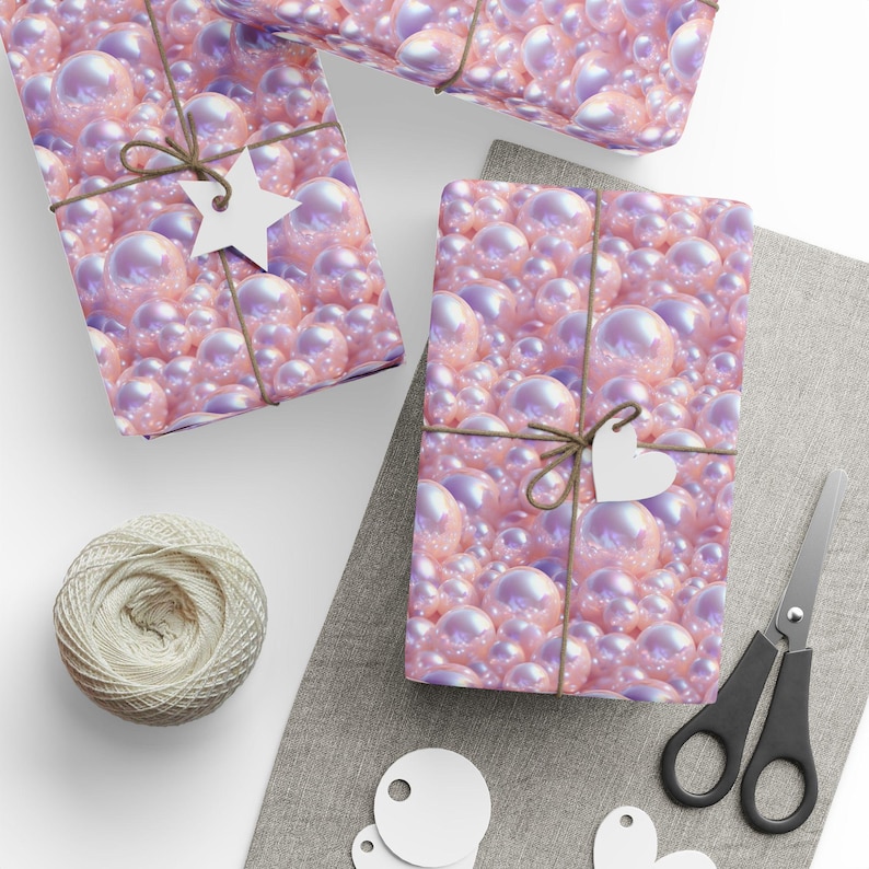Pearl Wrapping Paper, Pearls Gift Wrap, Pearl Pattern, Unique Wrapping ...