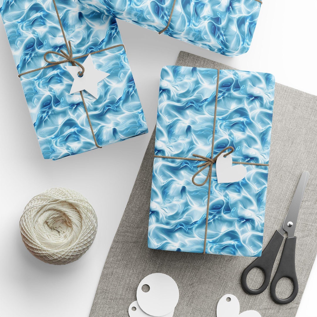 Tropical Blue Water Wrapping Paper, Water Gift Wrap, Water Pattern ...