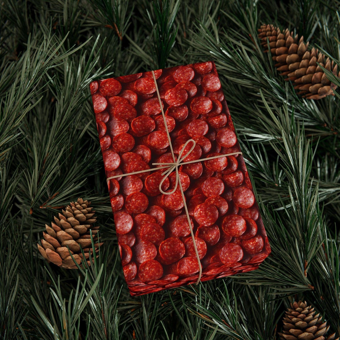 Pepperoni Wrapping Paper, Pepperoni Gift Wrap, Pepperoni Pattern Gift ...