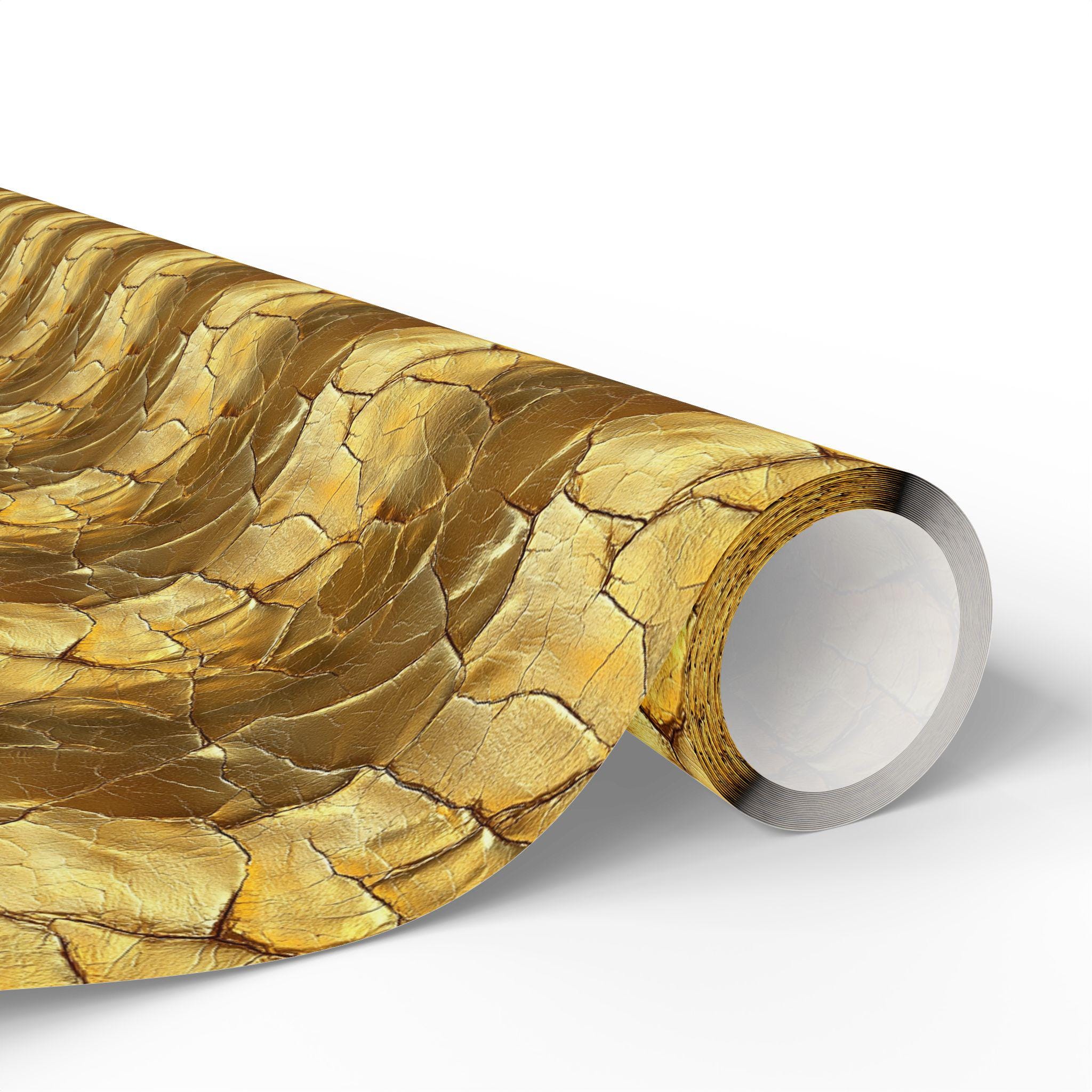 Gold Wrapping Paper, Gold Foil Look Gift Wrap, Gold Flakes Gift ...