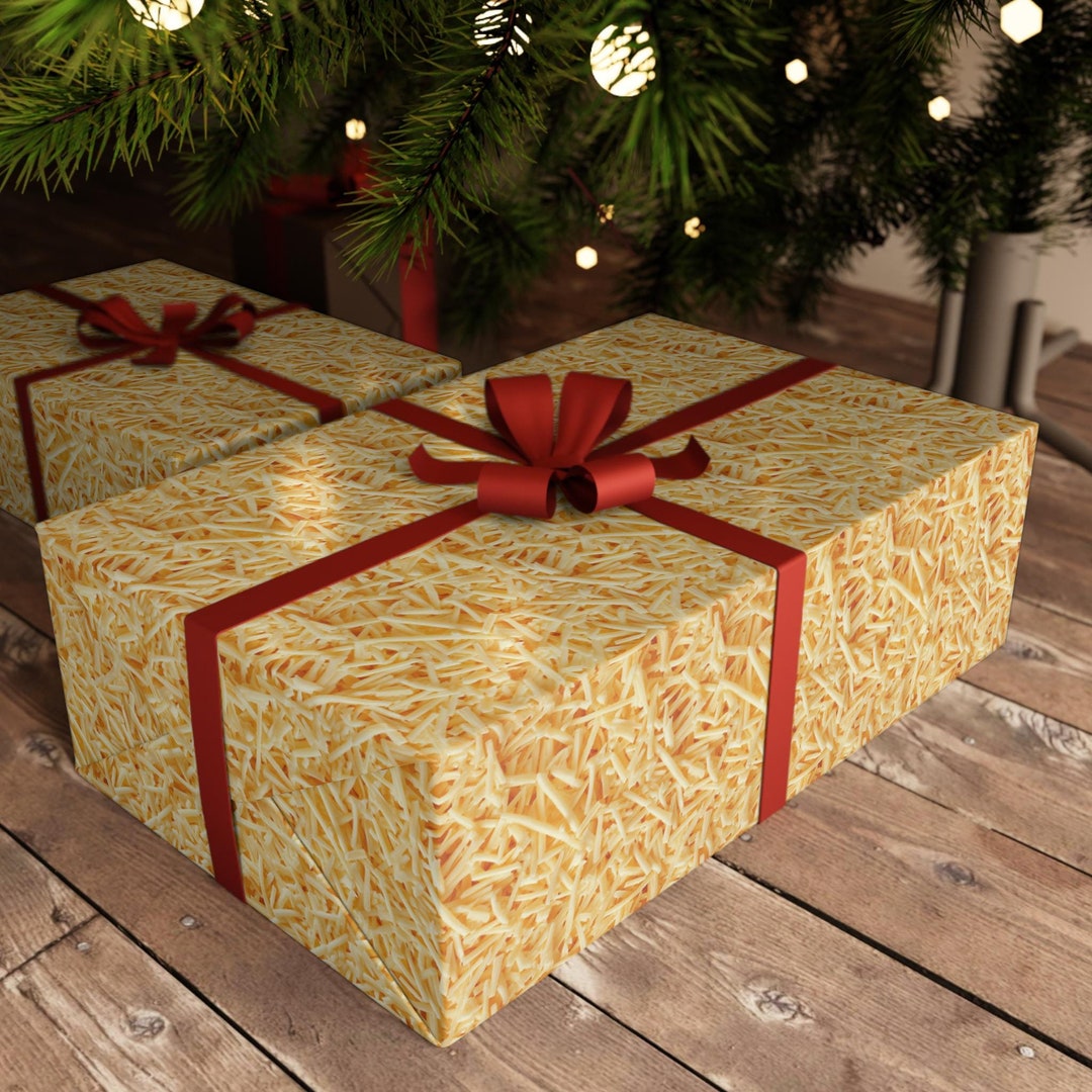 Grated Cheese Wrapping Paper, Cheese Look Gift Wrap, Grated Cheese ...
