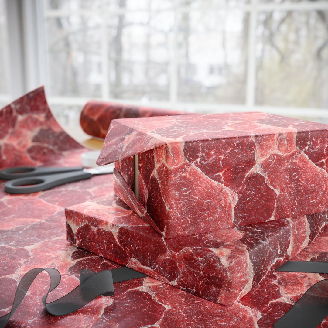 Meat Wrapping Paper, Meat Gift Wrap, Meat Pattern Gift Wrapping, Custom ...