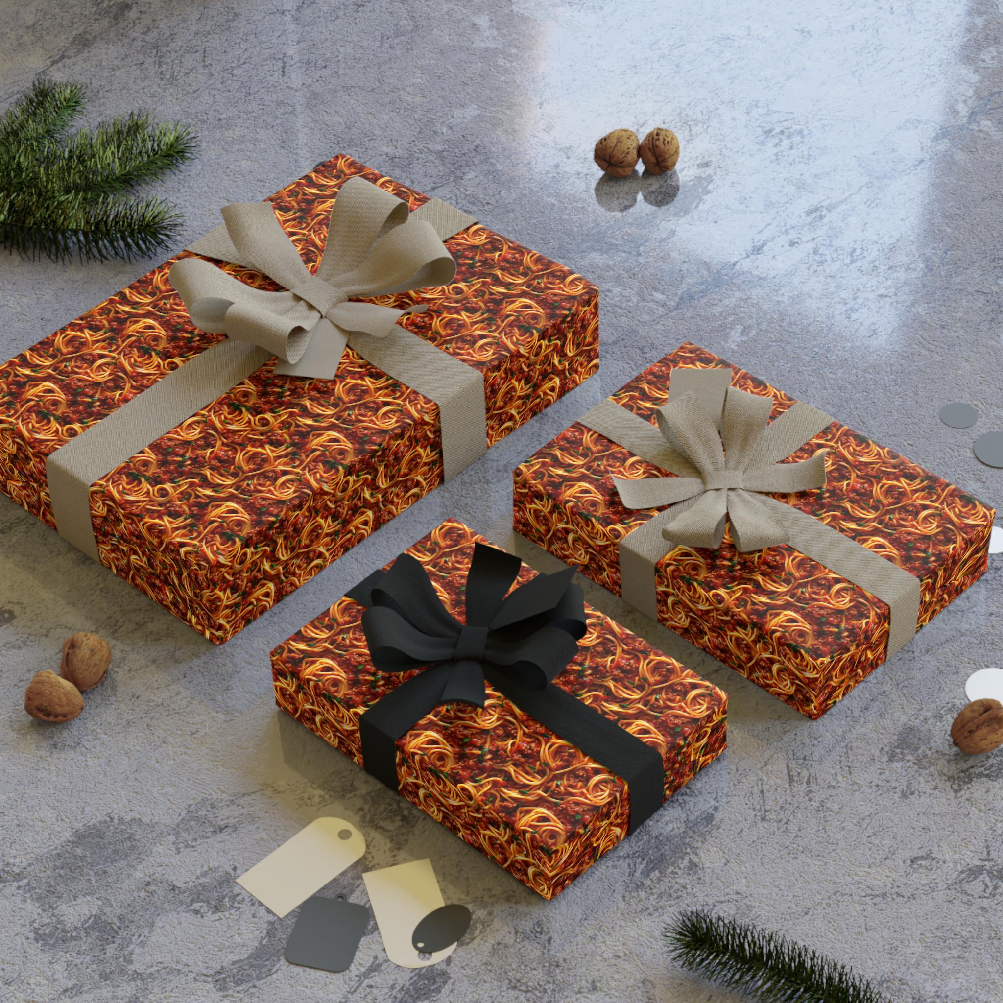 Spaghetti Bolognese Wrapping Paper, Spaghetti Gift Wrap, Spaghetti ...