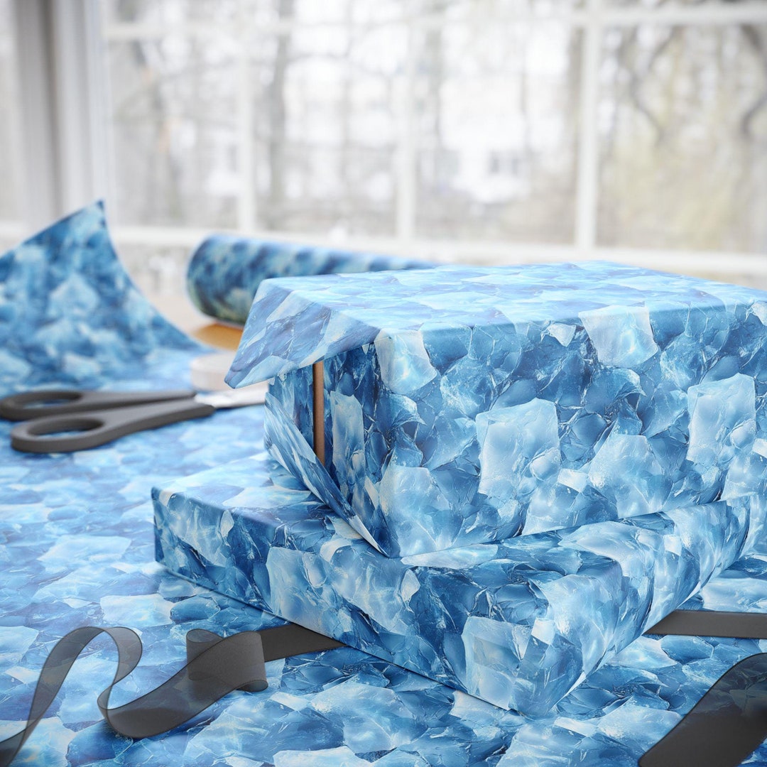 Ice Wrapping Paper, Crushed Ice Gift Wrap, Ice Pattern, Custom Gift ...