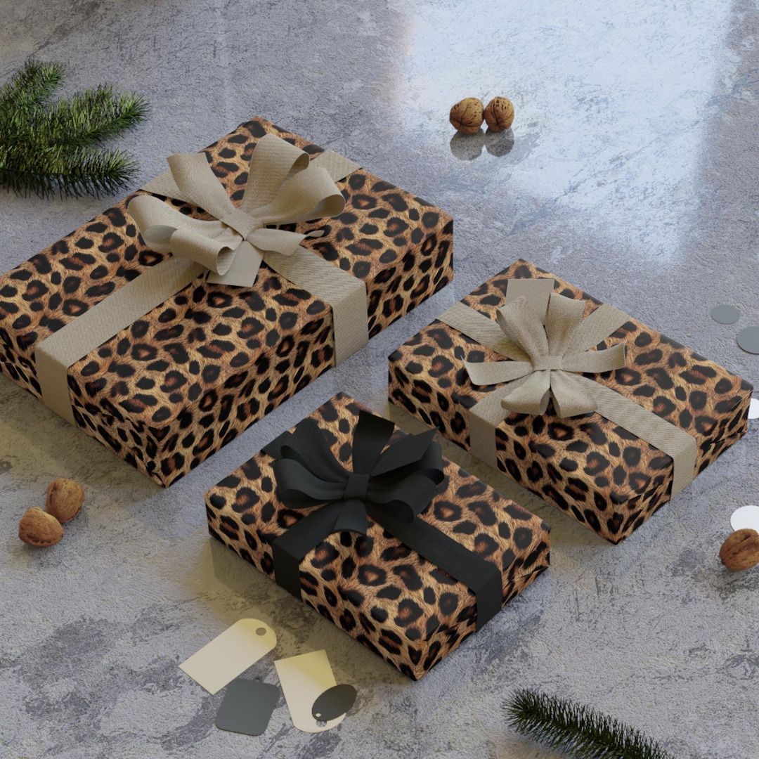 Leopard Print Wrapping Paper, Leopard Gift Wrap, Leopard Spots Gift ...