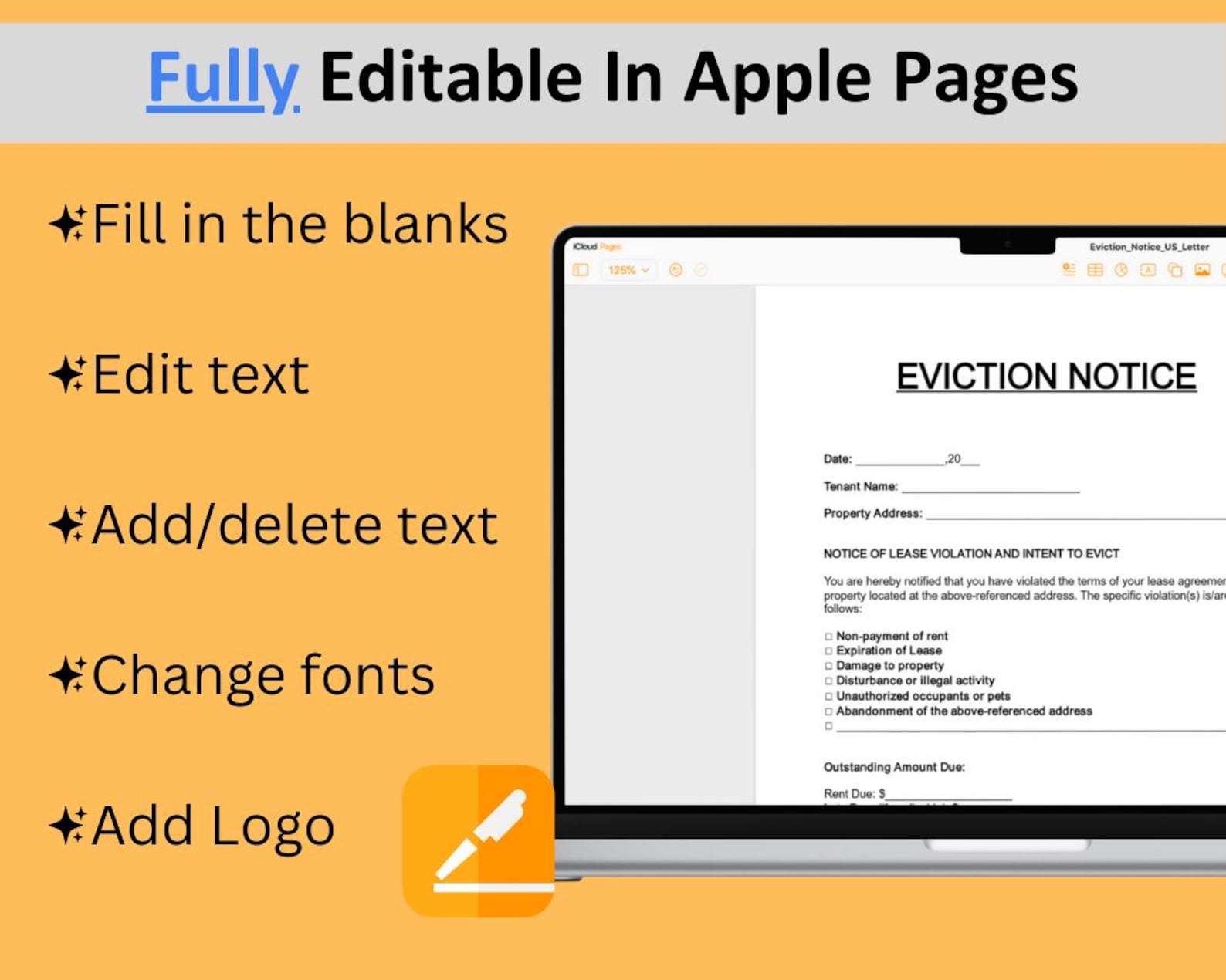 Printable Eviction Notice Template: Customizable Letter (PDF, Word ...