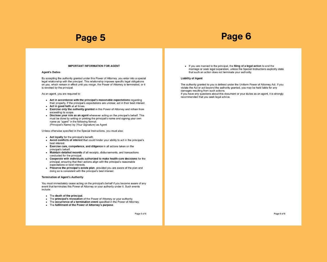 Durable Power of Attorney Template: Printable & Editable POA Template ...