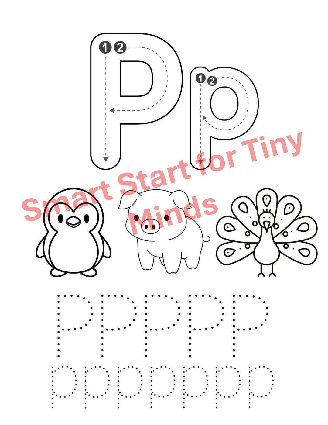 Letters P-T Tracing Worksheets for Preschoolers - Etsy