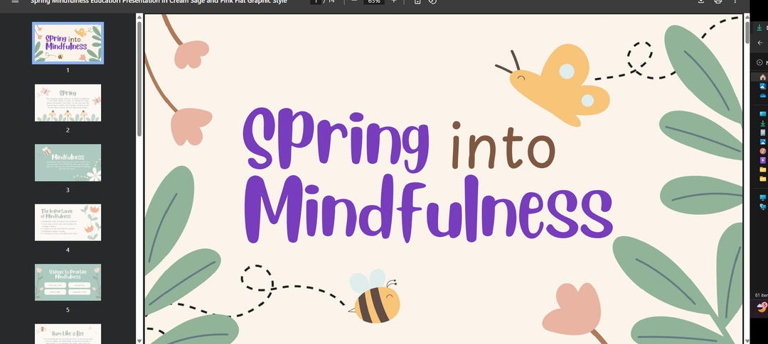 Spring Mindfulness Bulletin Board Power Point Office Decorations - Etsy