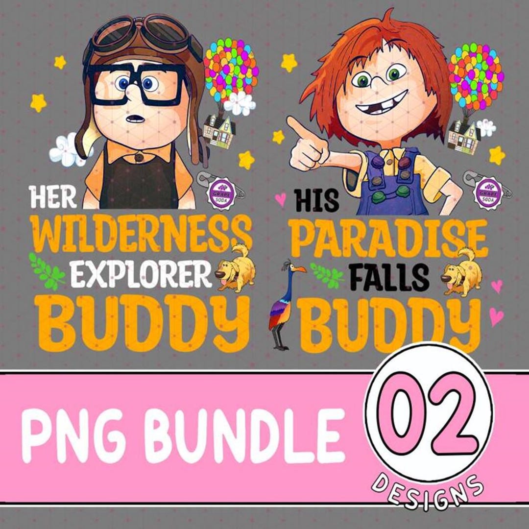 Disneyland up Movie Couple PNG, Carl and Ellie Bundle, His Carl Her ...