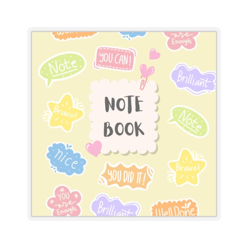 Encouraging Kiss-cut Stickers for Note Takers, Cute Motivational ...